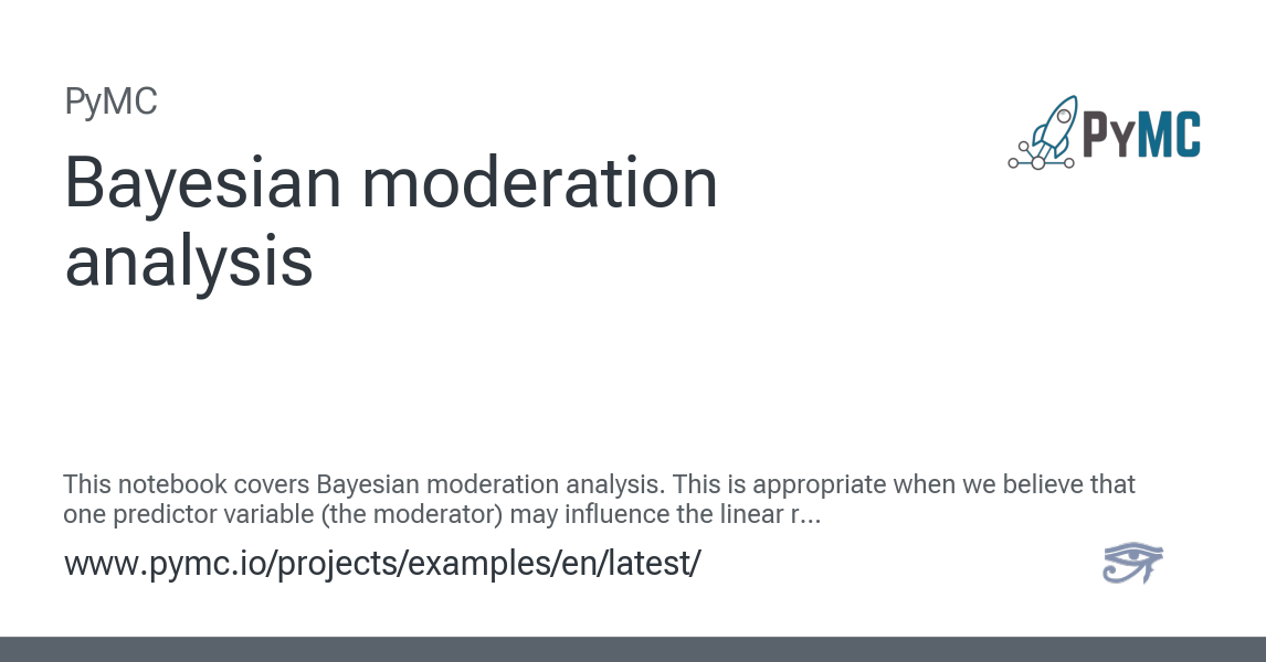 Bayesian moderation analysis — PyMC example gallery